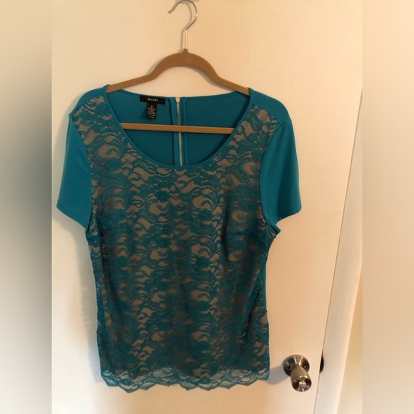 Alfani | Tops | Alfani Xl Top Blue Lace | Poshmark